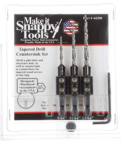 Snappy Tools New 3-Piece Hex Shank Tapered Drill Countersinks Set ...
