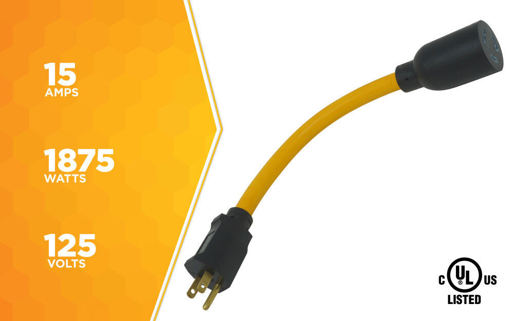 Southwire 12/3 Stw Generator Adapter - 5-15 Plug To L5-20 Receptacle ...
