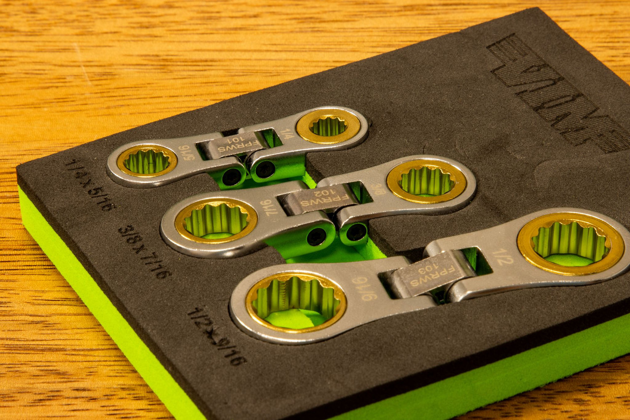 VIM Tools 3-Piece Flex Palm Ratchet Set - SAE (FPRWS100) | JB Tools