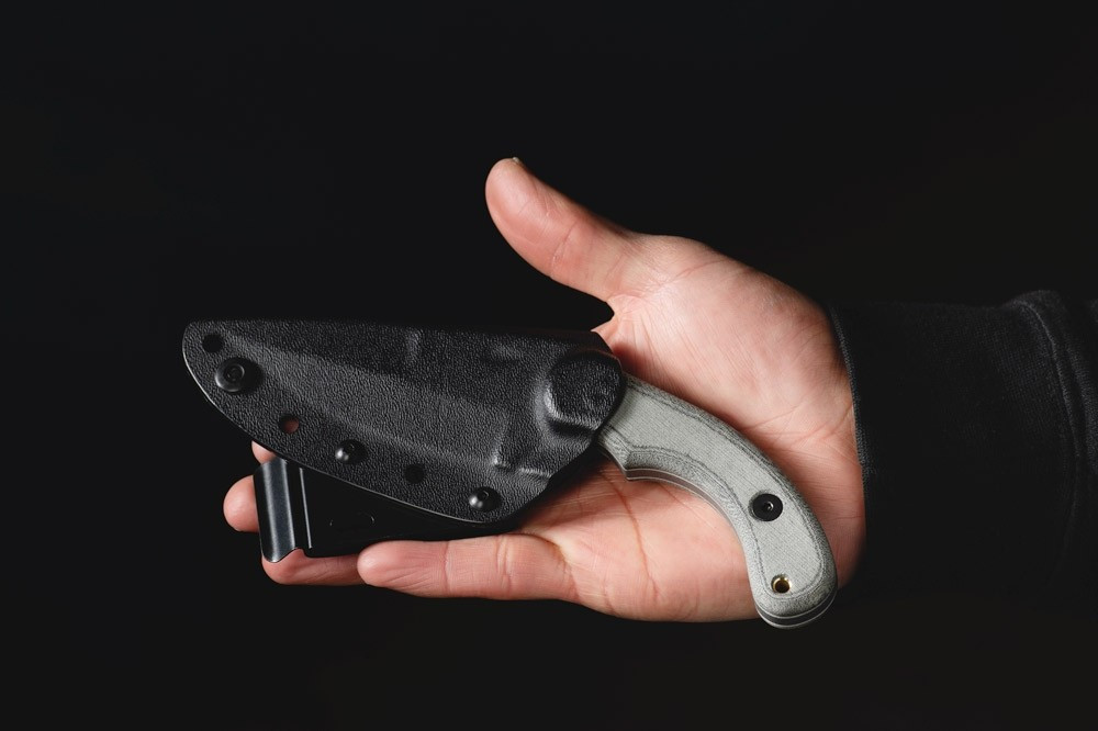 TOPS Knives Felony Stop Knife Double Edge Fixed Blade, 3.5" Gray Plain ...