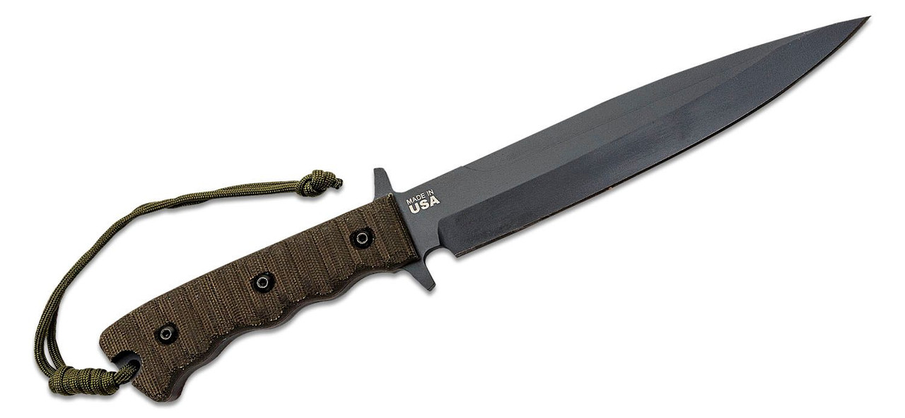 TOPS Knives Wild Pig Hunter 7-9/16" Sg Plain Blade, Micarta Handles, G ...