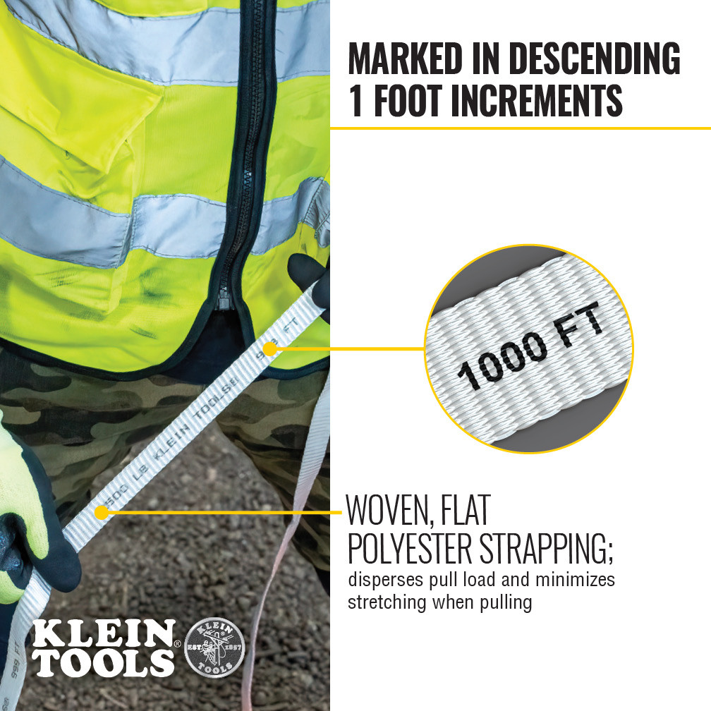 Klein Conduit Measuring Pull Tape, 2500-Pound X 3000-Foot (50142) | JB ...