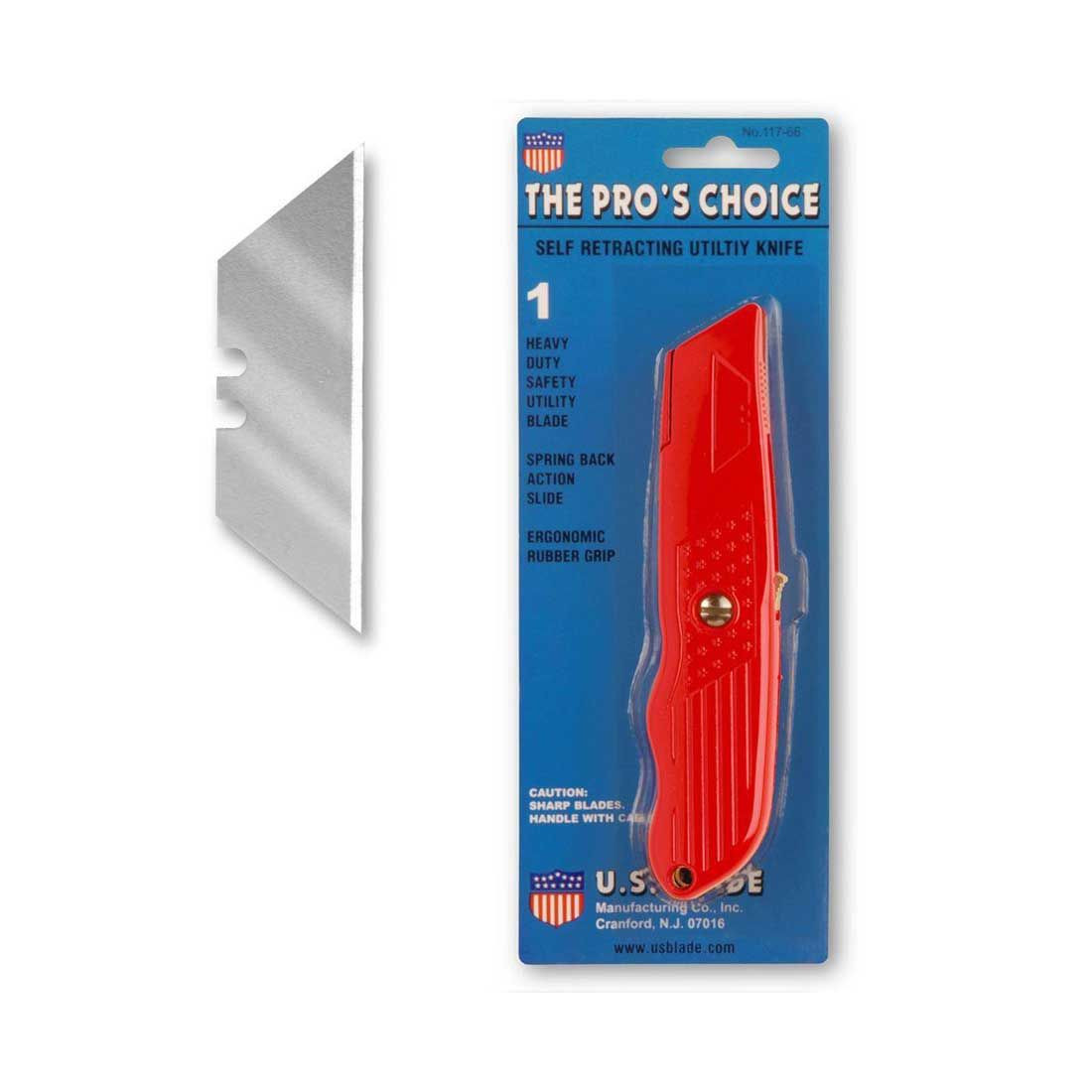 U.S. Blade Patriot Deluxe Retractable Utility Knife W/ 1 Utility Blades ...