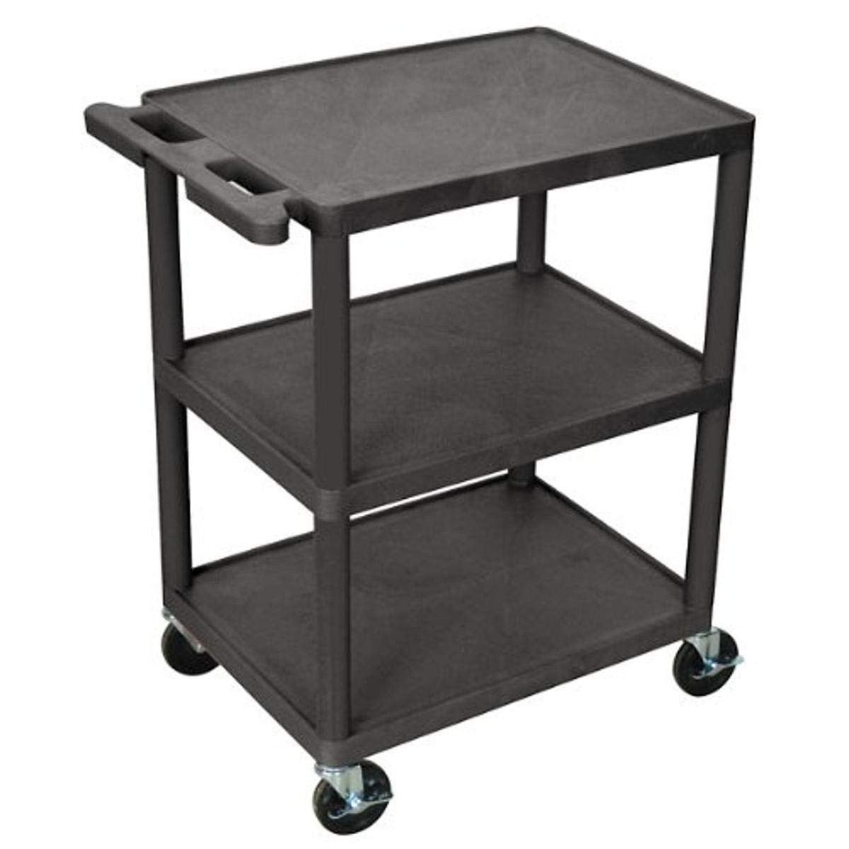 Luxor Workspaces Utility Cart, With Two Flat Shelves, Gray (HE32-G ...
