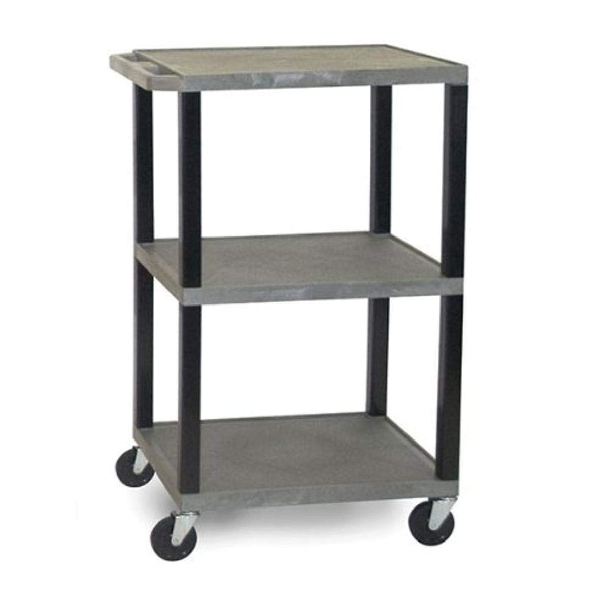 Luxor Workspaces Utility Cart With Two Tuffy Flat Shelves, Gray ...