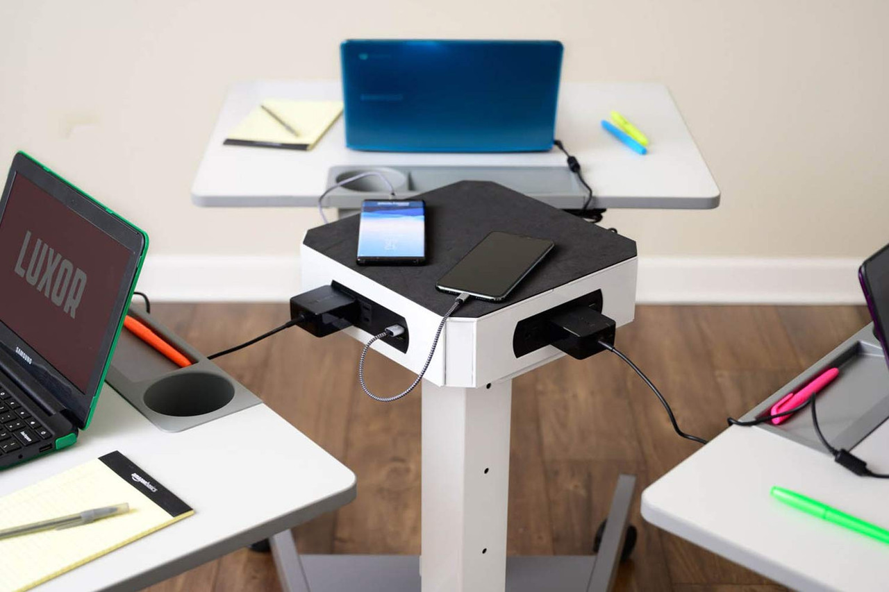 Luxor Workspaces Luxpower Mobile Charging Tower, 8 Usb Ports, 8 Ac ...