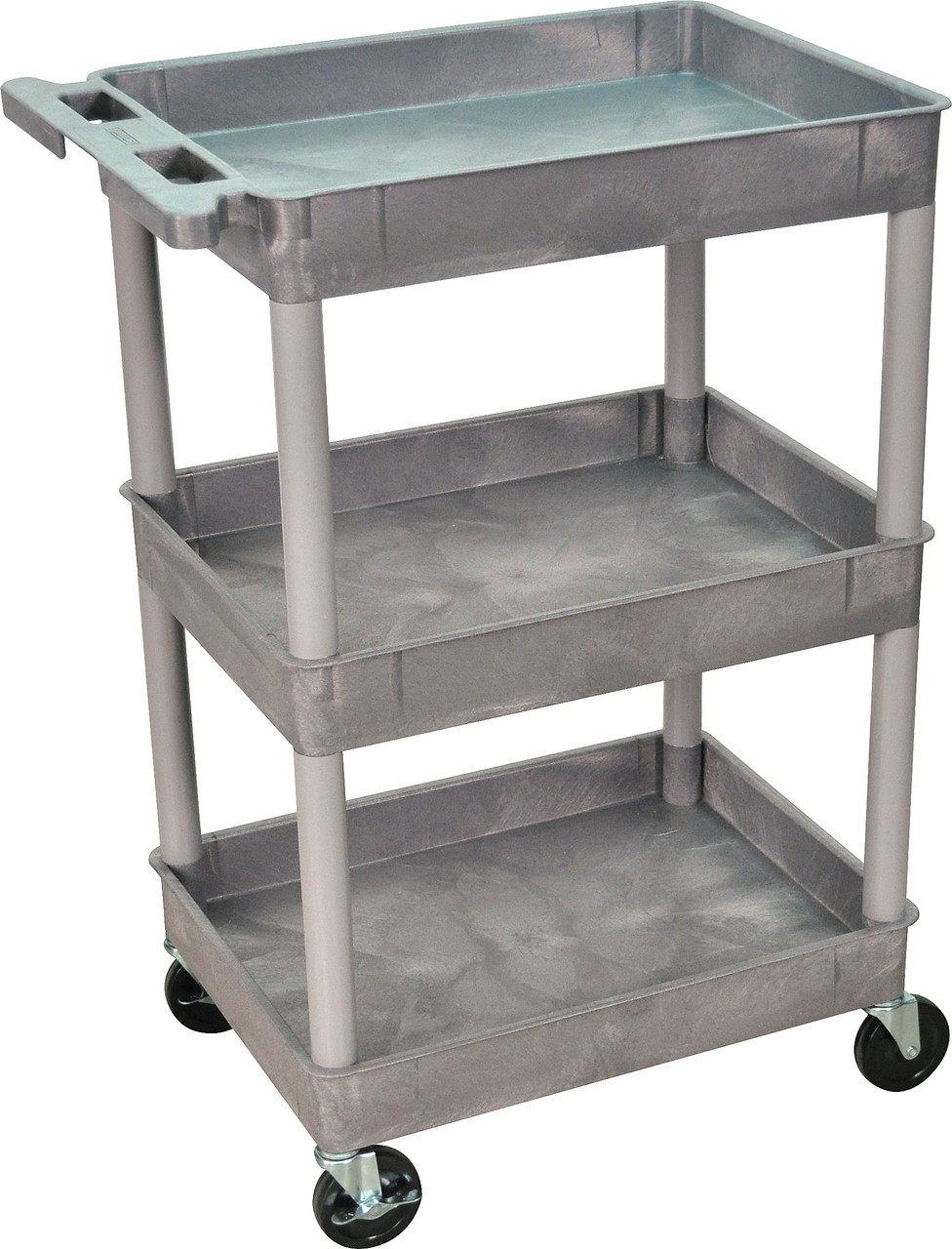 Luxor Workspaces 3 Shelf Rolling Utility Tub Cart, Gray (STC111-G) | JB ...