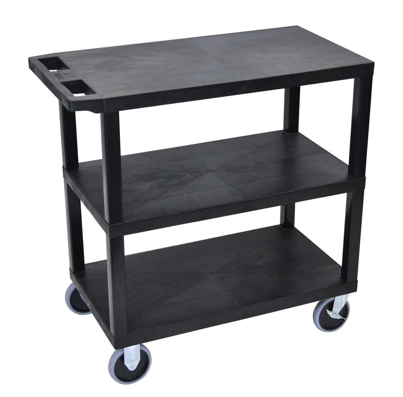 Luxor Workspaces 32" X 18" Cart - Three Flat Shelves (EC222HD-B) | JB Tools