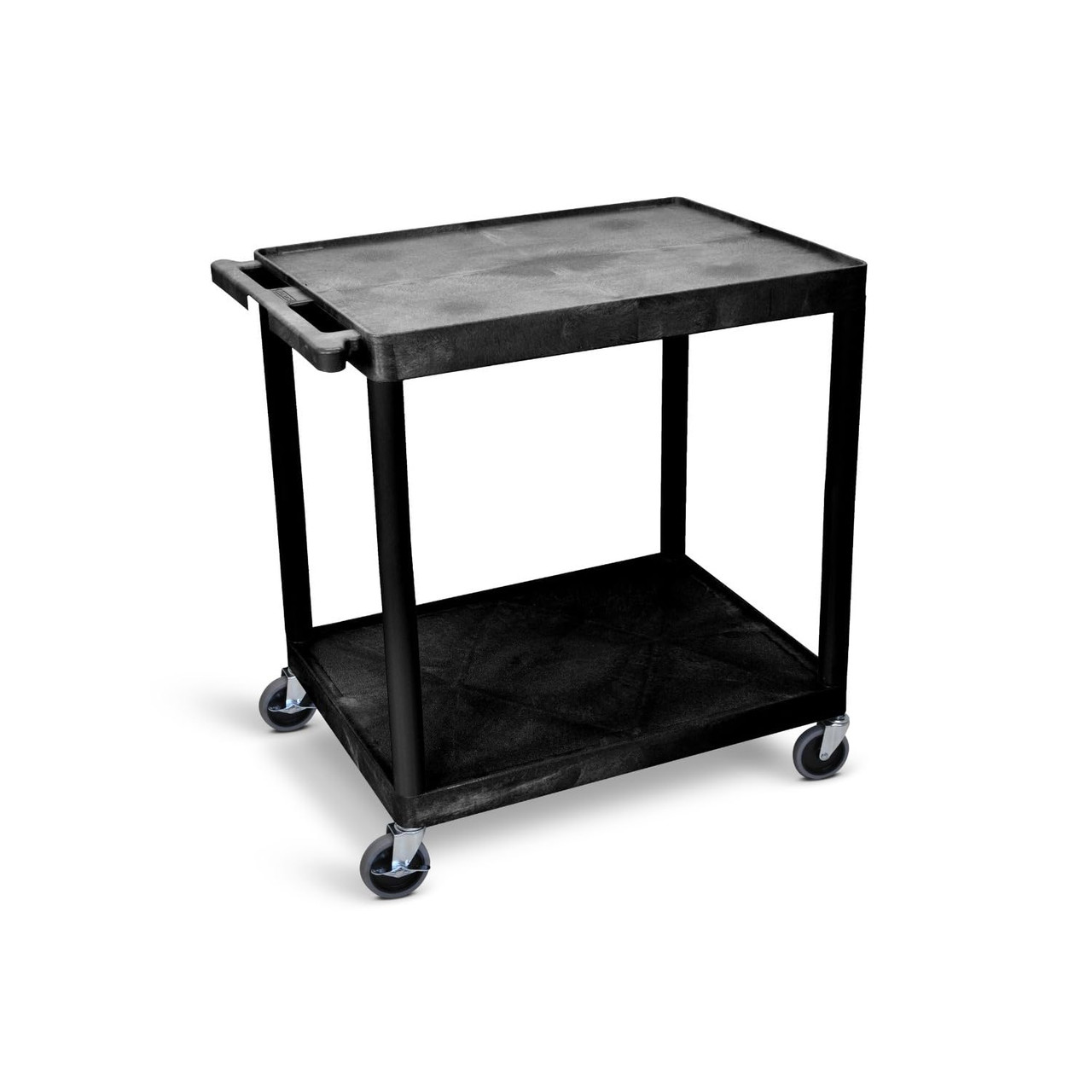 Luxor Workspaces Large Flat Shelf Cart - Two Shelves (TC22-B) | JB Tools