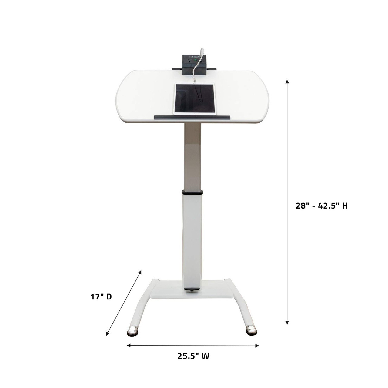 Luxor Workspaces Pneumatic Height-Adjustable Mobile Standing Desk (LX ...