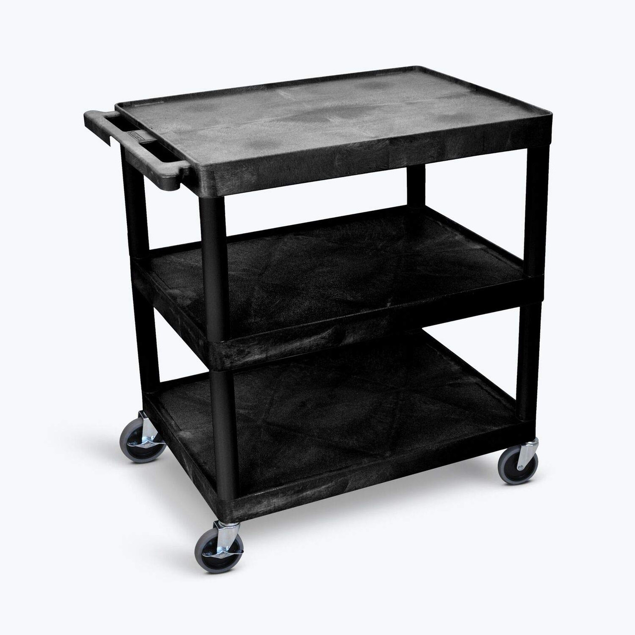 Luxor Workspaces Utility Cart - 3 Shelves Structural Foam Plastic (HE40 ...