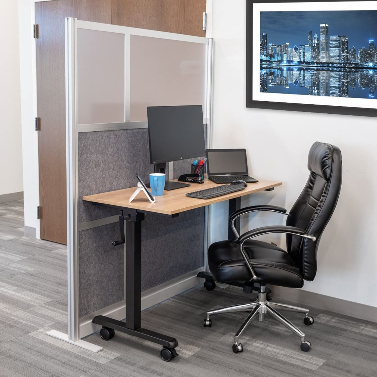 Luxor Workspaces Modular Room Divider Wall, 53"X70" Starter Wall (MW ...