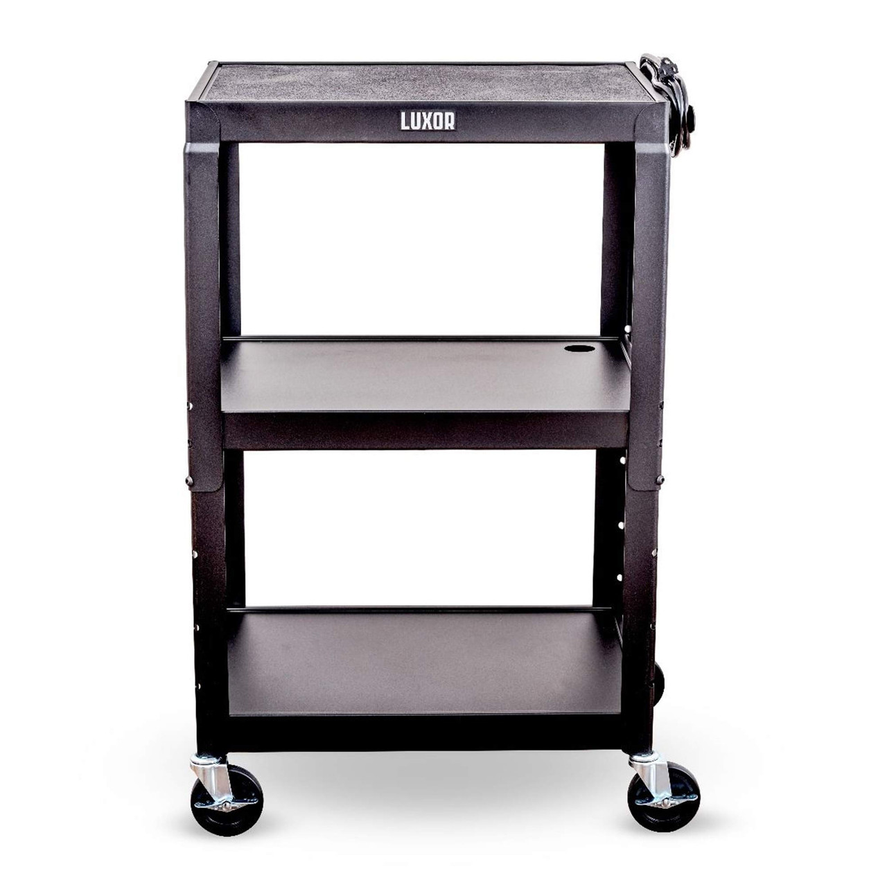 Luxor Workspaces Adjustable Height Open Shelf Table Color: Black (AVJ42 ...