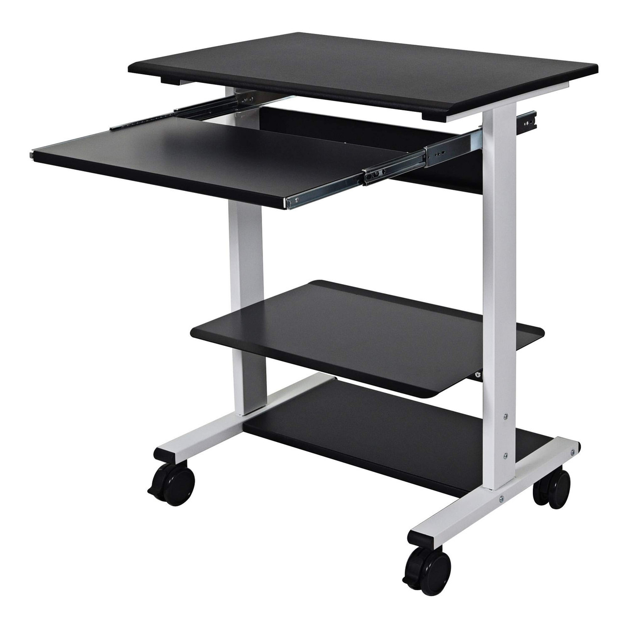 Luxor Workspaces Furniture 3-Shelf Adjustable Stand Up Workstation ...