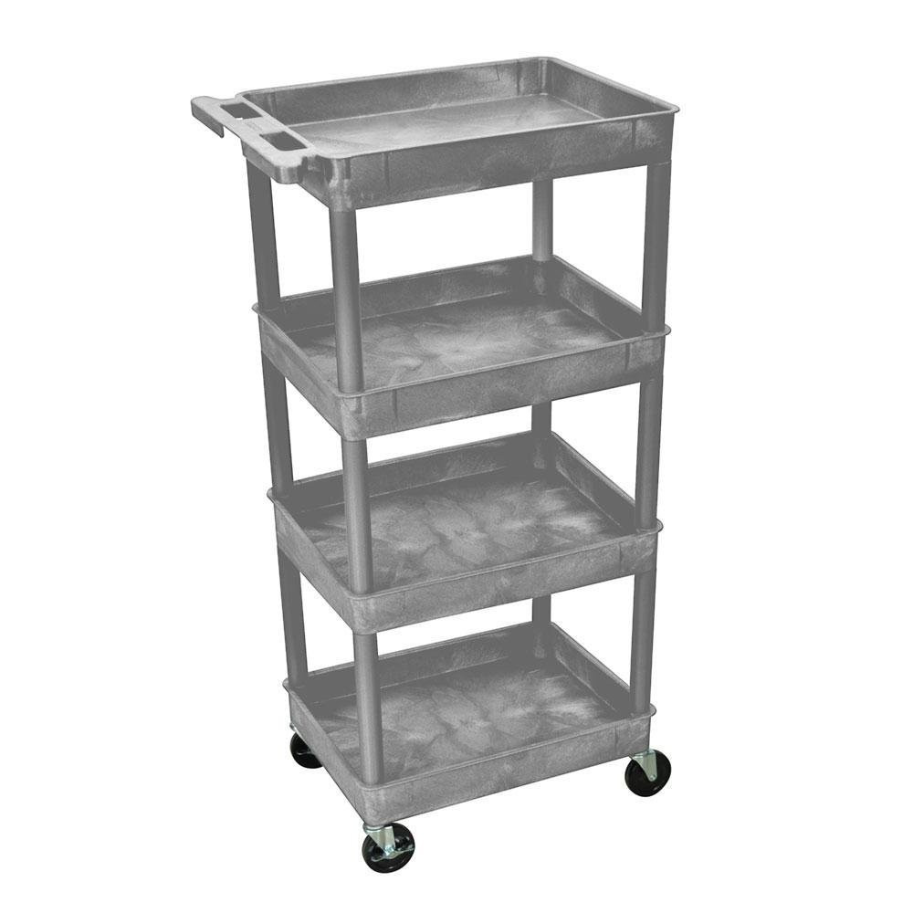 Luxor Workspaces 4 Shelf Tub Cart (STC1111-G) | JB Tools