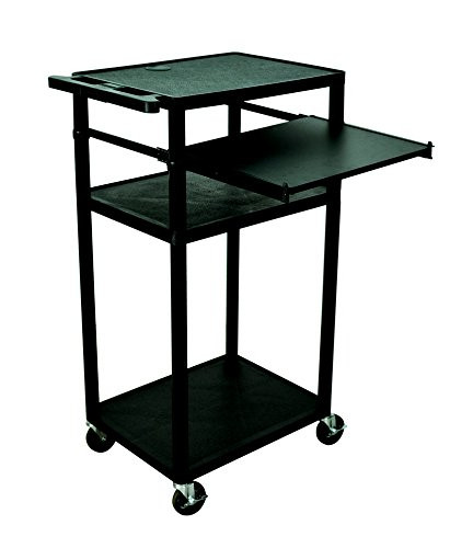 Luxor Workspaces Mobile Presentation Cart, 44.75" High, Three Shelf ...