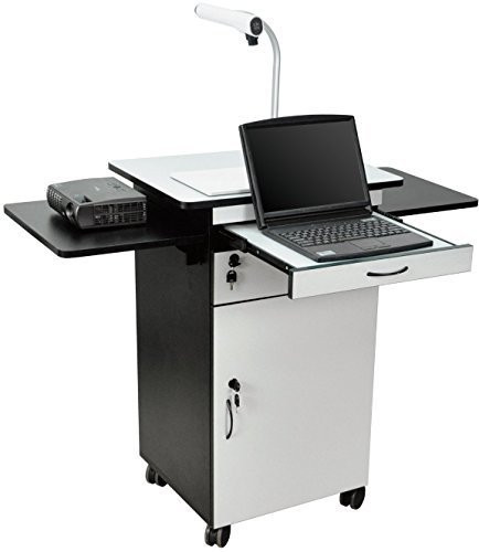Luxor Workspaces Wood Multimedia Workstation Cart, 38" High (WPSDD3 ...
