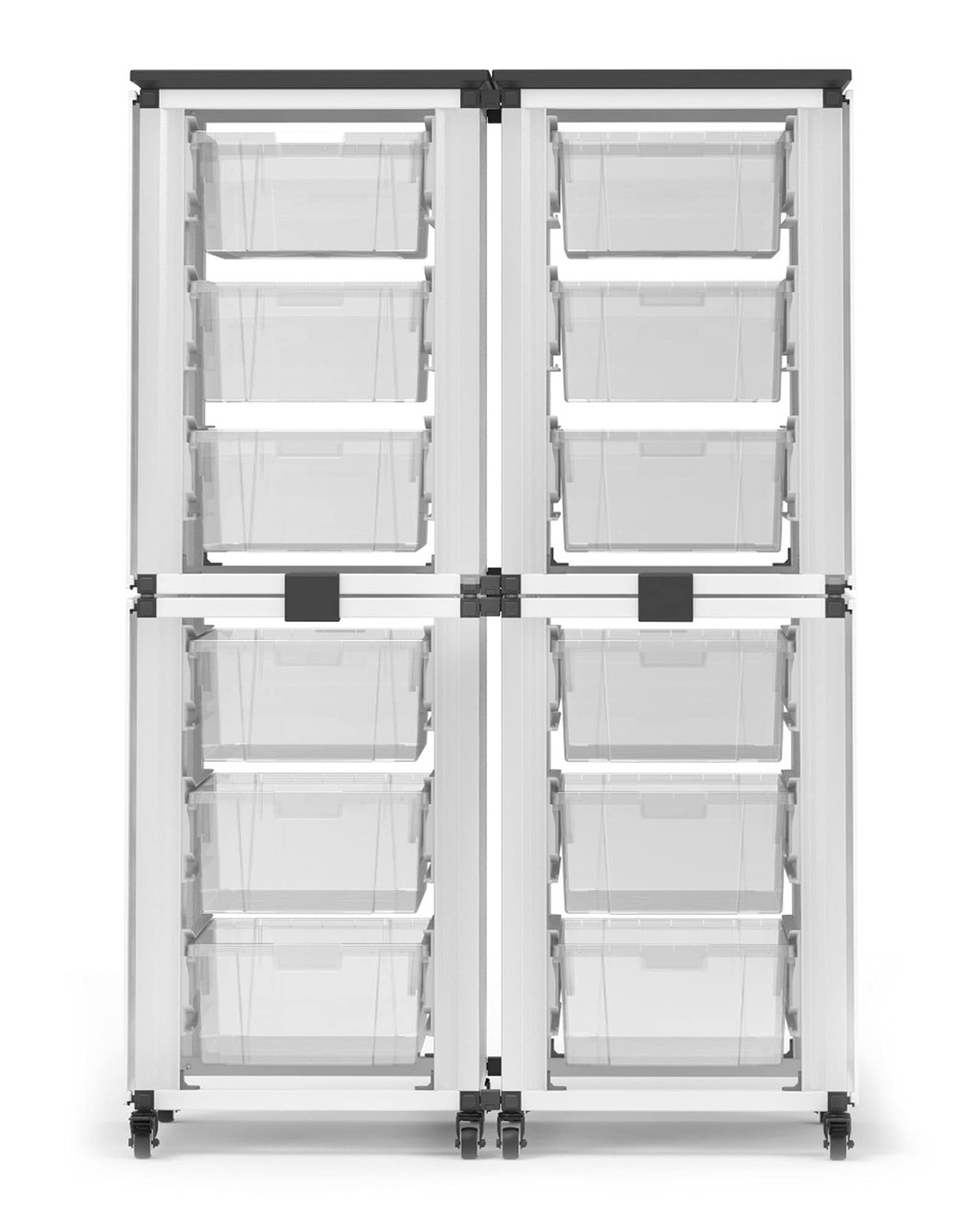 Luxor Workspaces Modular Classrm, 4 Stacked, 12 Large Bins (MBS-STR-22 ...