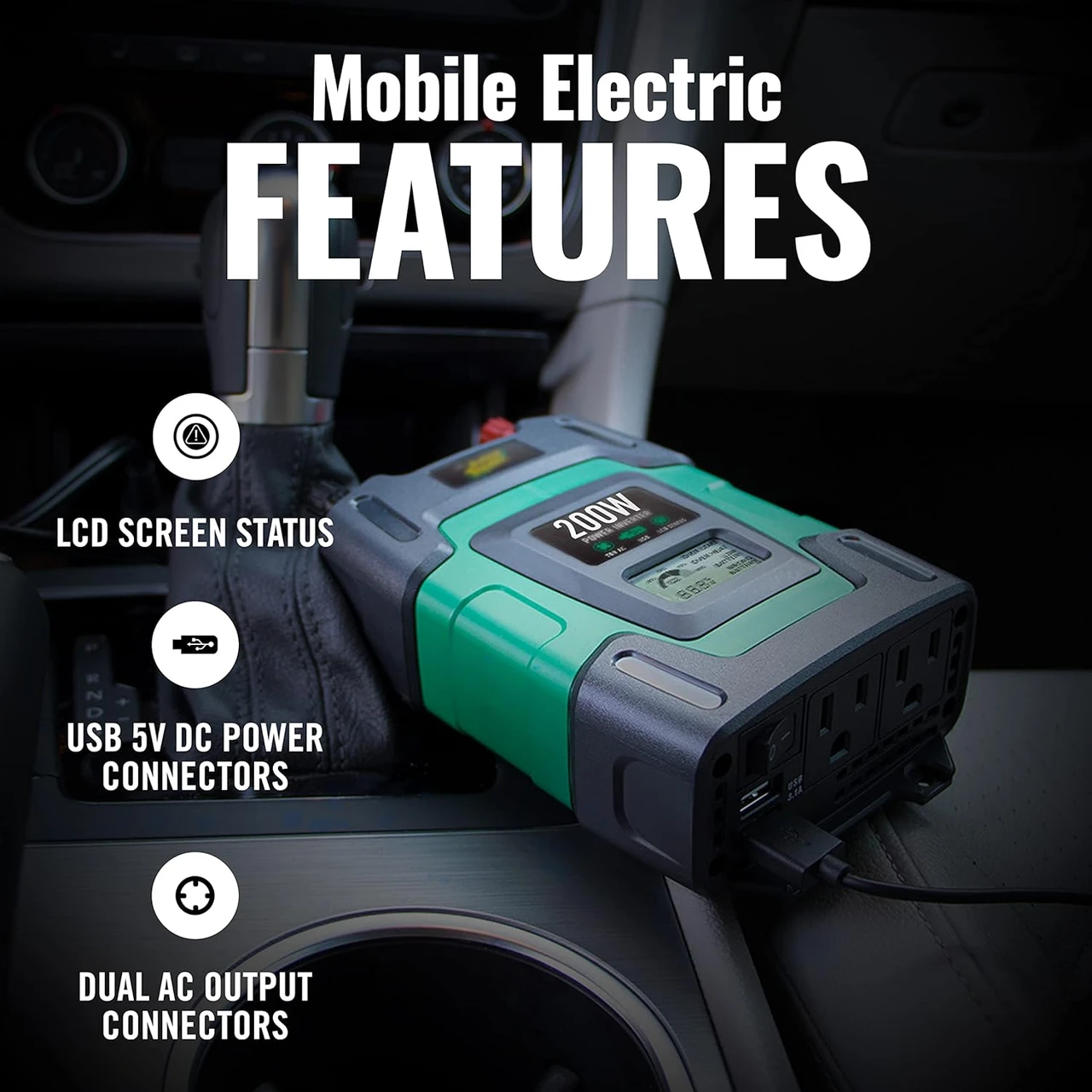 Battery Tender 200-Watt Power Inverter, Vehicle Power Adapter For 115 ...