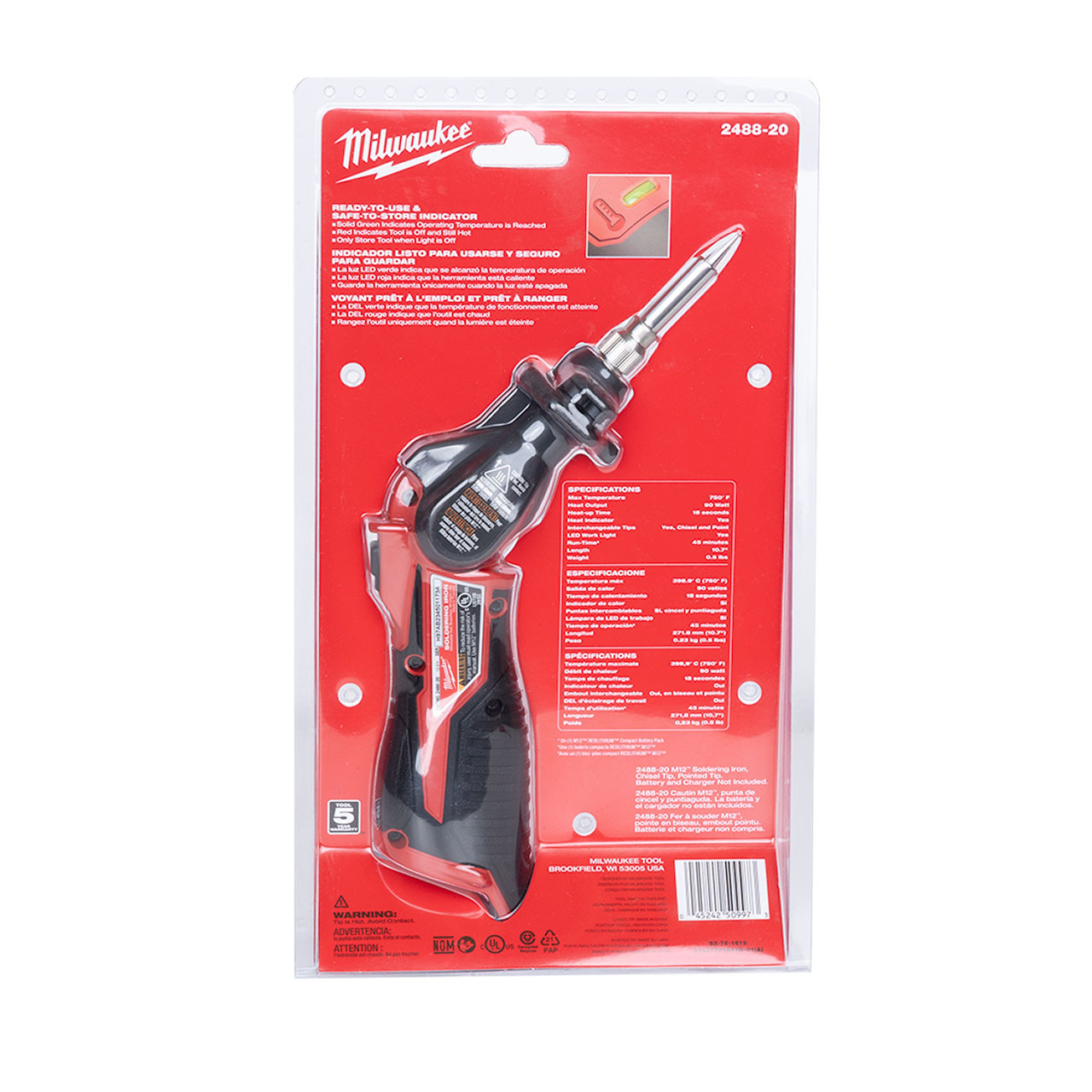 Milwaukee M12 Soldering Iron 2488-20 | JB Tools