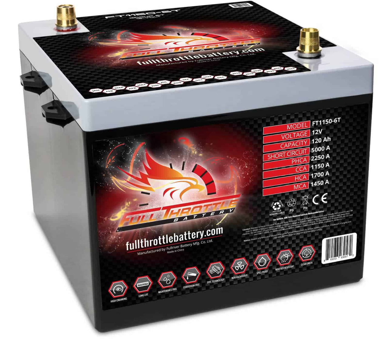 Full Throttle High Performance AGM Battery 120Ah (FT1150-6T) | JB Tools