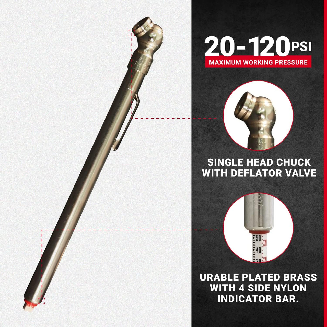 Milton S925 Tire Gage 20-120 lbs. | JB Tools