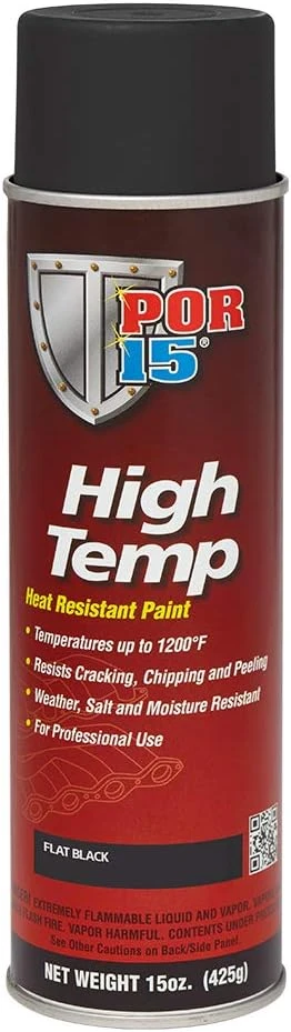 POR-15 High Temperature Paint - Flat Black - 15 fl. Oz. - High Heat ...