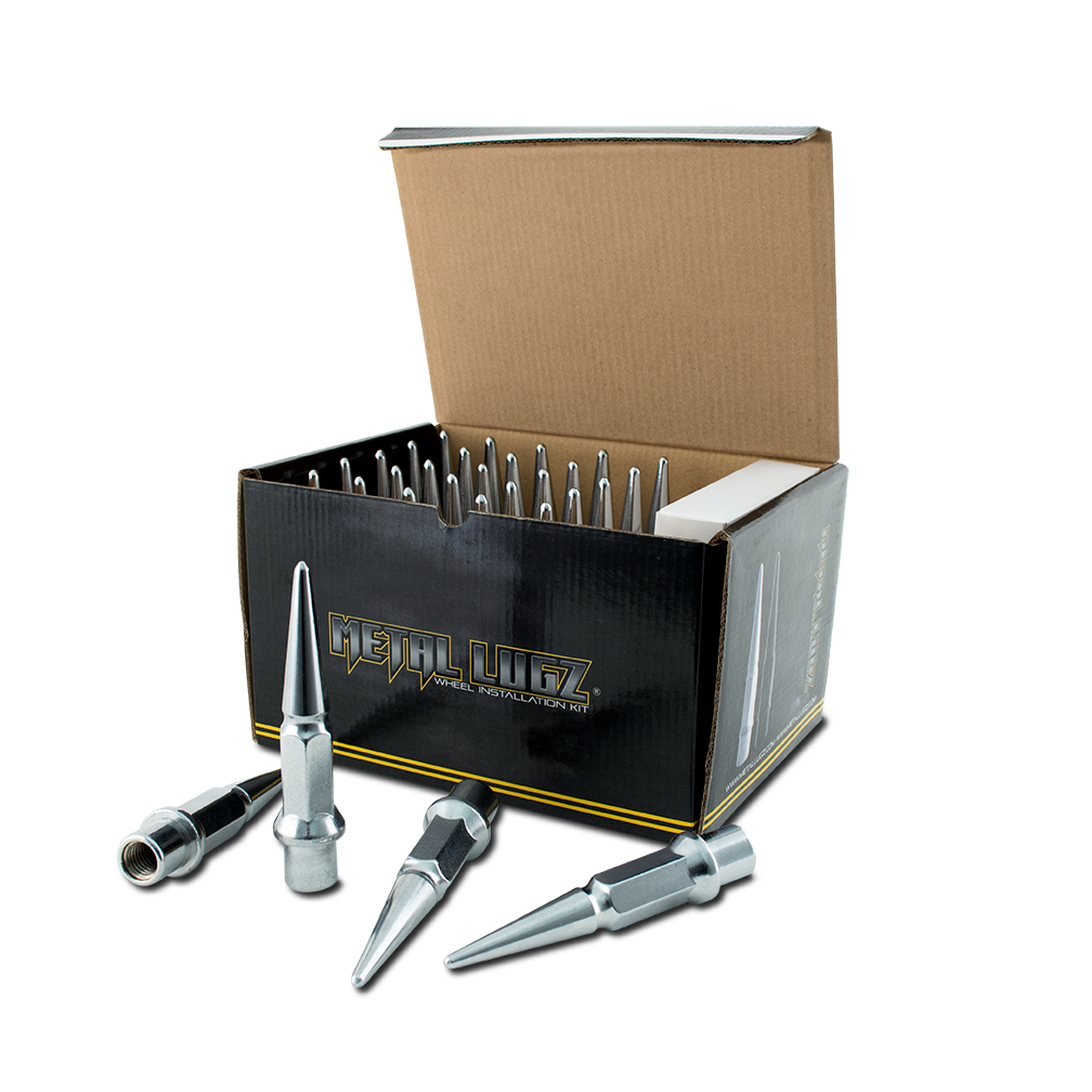Metal Lugz Shank 32 Lugs & 1 Key 14×1.5 Spiked Lug Nut Kit | JB Tools
