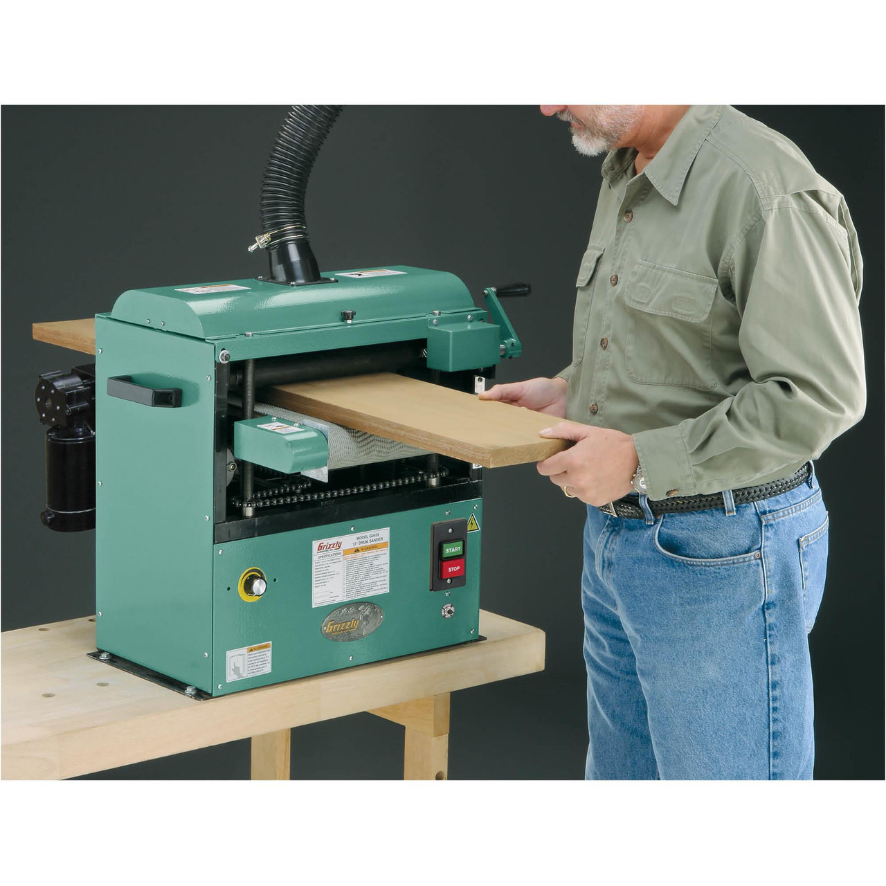 Grizzly Industrial 12" 1-1/2 HP Baby Drum Sander (G0459) | JB Tools