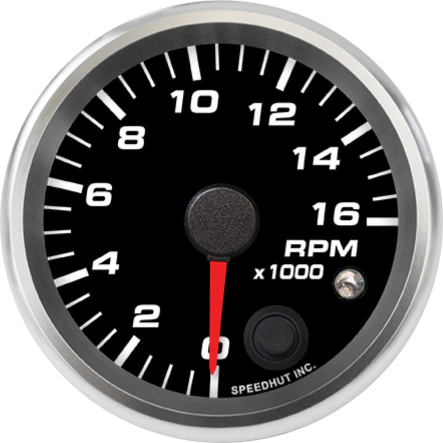 Speedhut 2-5/8" 16K RPM ShiftLight Tachometer (R25-TC8-REV) | JB Tools