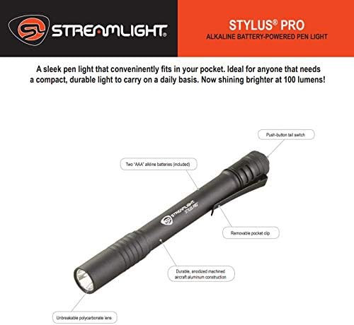 Streamlight Stylus Pro Black LED Penlight (66118) | JB Tools