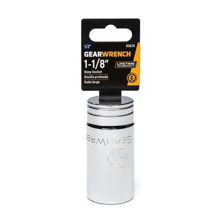 GearWrench 80676 Socket 1/2" Drive 6 Point 1-1/8" Deep | JB Tools
