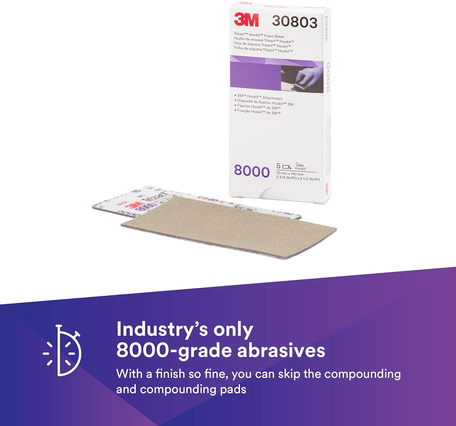 3M 70mm X 140mm 8000+Grit Trizact Abrasive Sheet (30803) | JB Tools