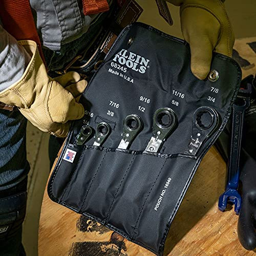 Klein Tools 68245 Reversible Ratcheting Box Wrench Set, 5-Piece, Black ...