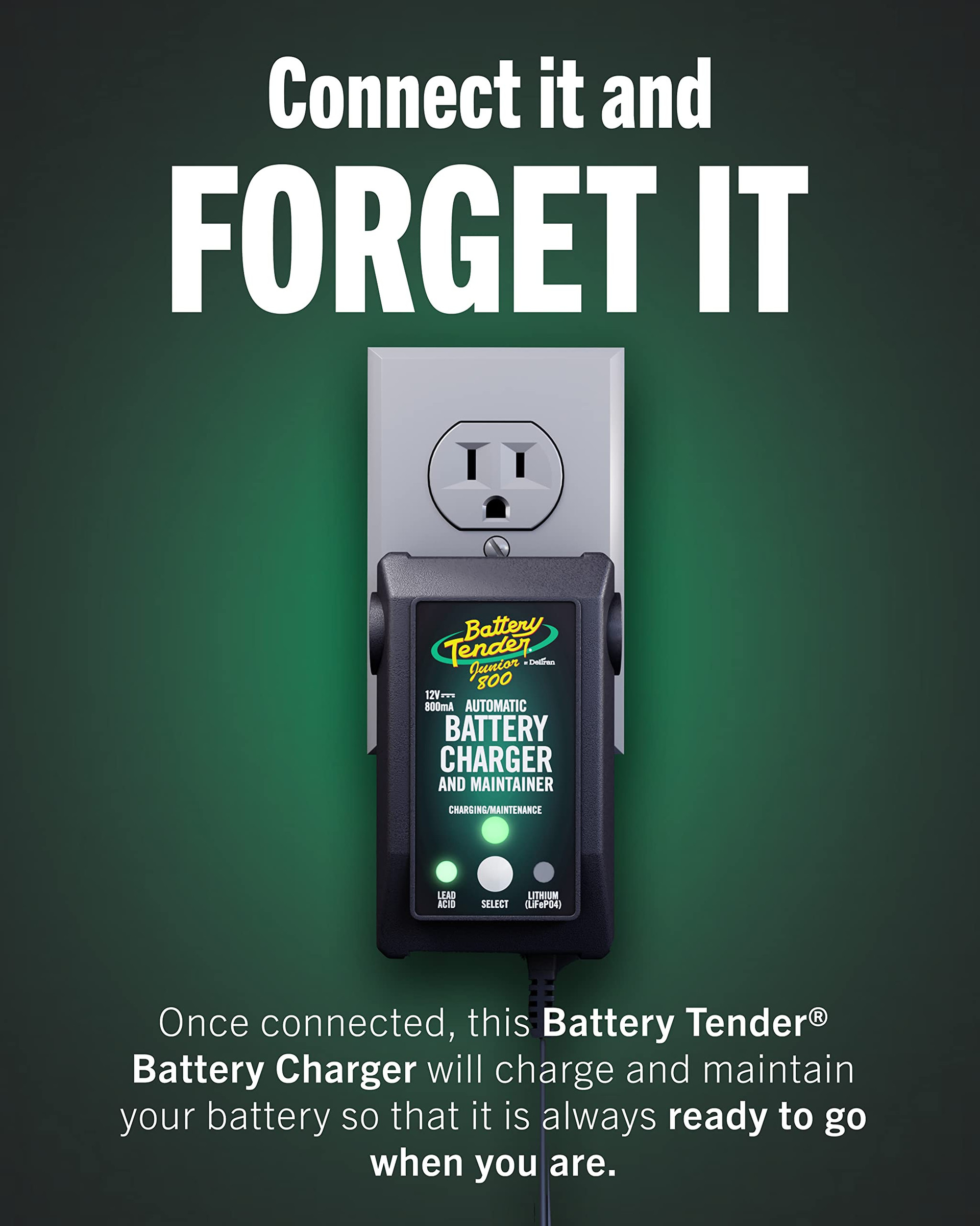 Battery Tender 0199-DL-WH Junior 12V Battery Charger and Maintainer ...