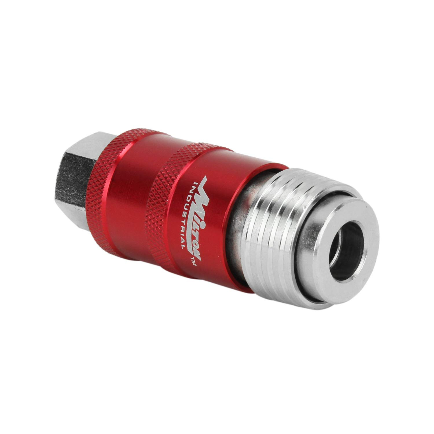Milton S1750 Safety Exhaust Coupler, 1/4" body, 1/4" FNPT , Red | JB Tools