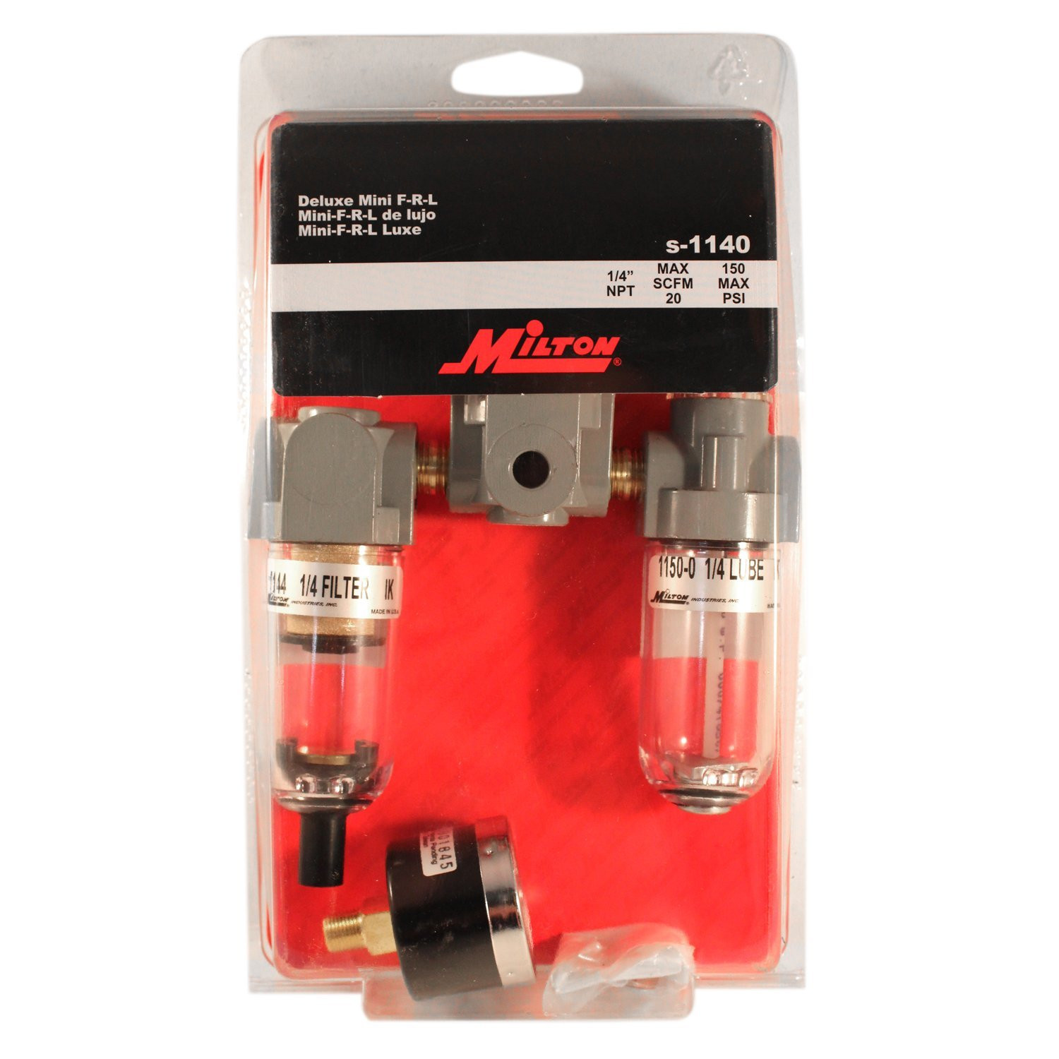 Milton S1140 1/4" NPT Deluxe FRL Trio | JB Tools