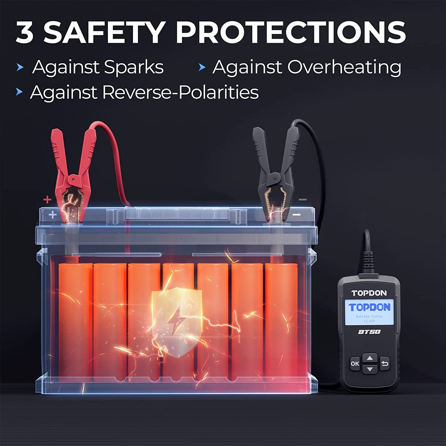 Topdon BT50 Battery Load Tester Cranking and Charging System
