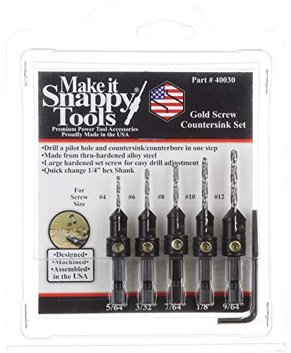 Snappy Tools Quick-Change 5-Pc. Countersink Drill Bit Set (40030) | JB ...