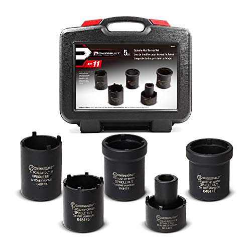 Powerbuilt Spindle Nut Socket Tool Kit 5-Pc (648636) | JB Tools