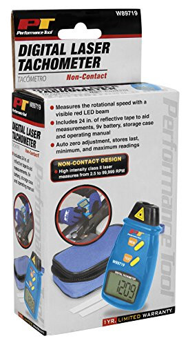 Performance Tool W89719 Professional Digital Laser LCD Non-Contact RPM ...