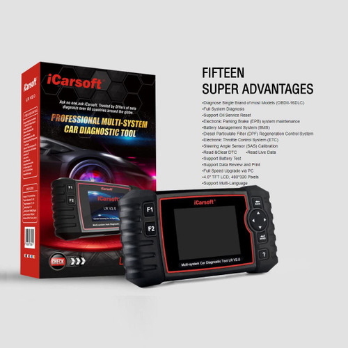iCarsoft LRV2.0 Multi-system Scanner Jaguar / Land Rover vehicles + OBD ...