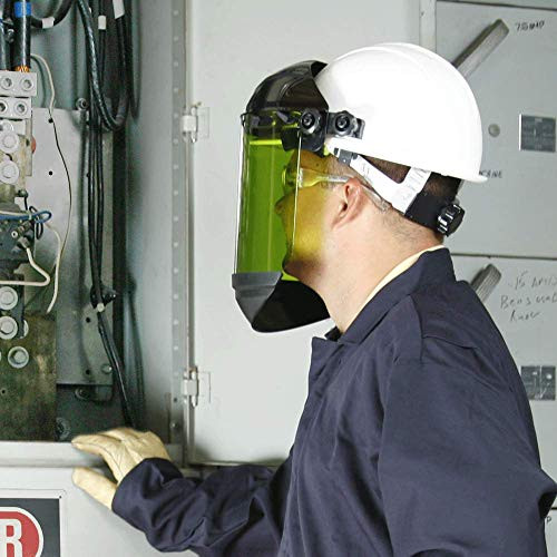 Sellstrom Arc Flash Rated Face Shield Safety 6 Pt Hard Hat Light G