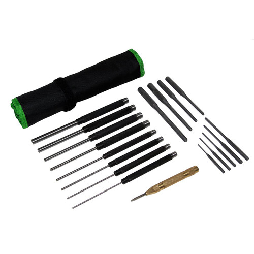 GRIP 61138 18 pc Heavy Duty Roll Pin Punch Gunsmithing Set | JB Tools