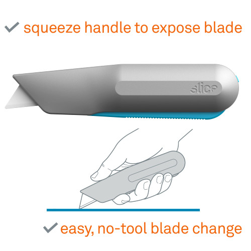 Slice Squeeze Knife Box Cutter Ceramic Blade Finger-Friendly (10494 ...