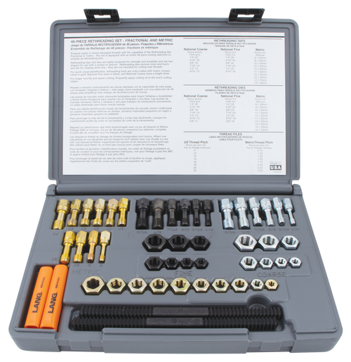 Lang Tools 48-Piece SAE & Metric Thread Restorer Kit (971) | JB Tools