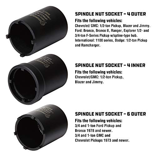 Powerbuilt Spindle Nut Socket Tool Kit 5-Pc (648636) | JB Tools