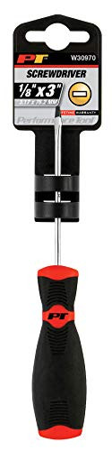 Performance Tool W30970 Black & Red Slotted Screwdriver, 1/8" x 3 | JB ...