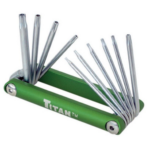 Titan Tools Folding Tamper Resistant Torx Bit Set T6-T30 (12710) | JB Tools