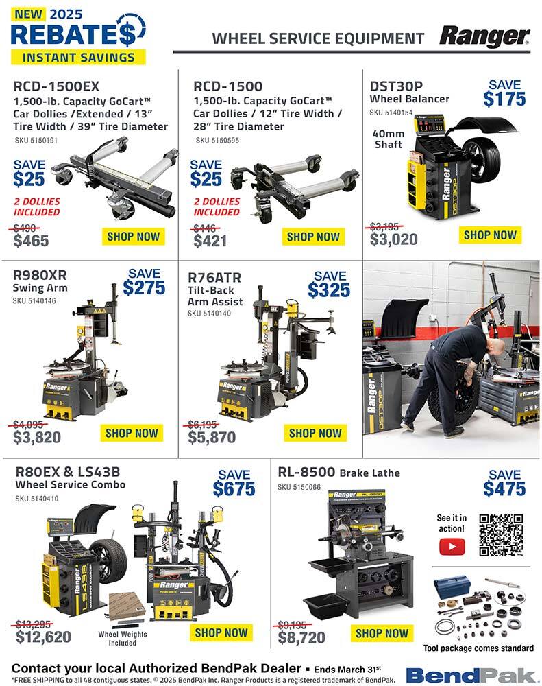 Bendpak Rebate Info | JB Tools